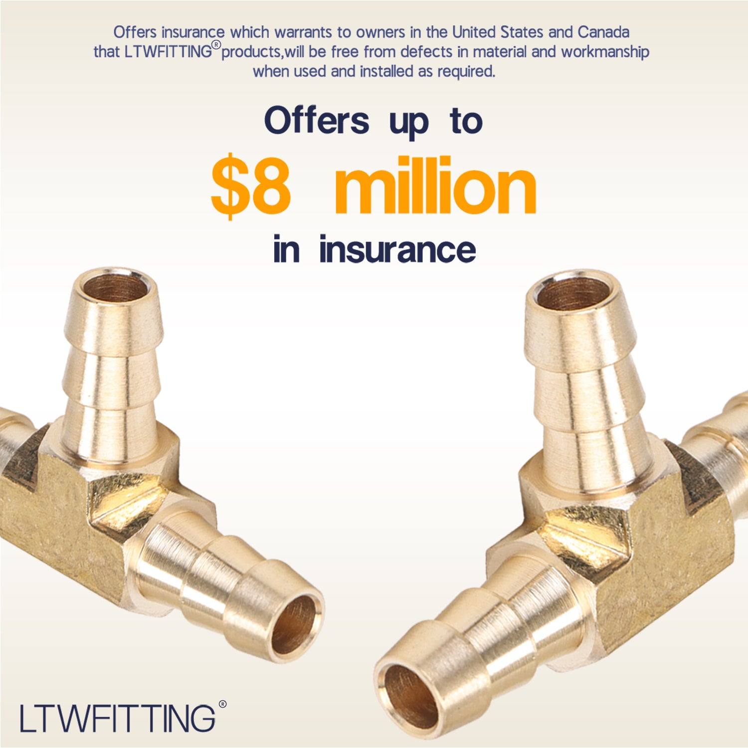 LTWFITTING Brass Barb Tee Fitting 5/16 inch / 8 mm ID Hose (Pack of 20 ...