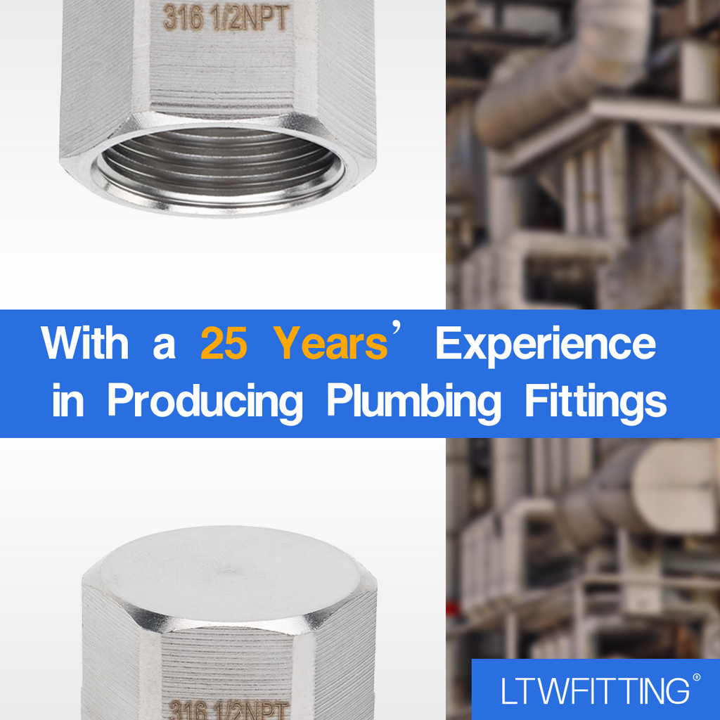 LTWFITTING Bar Production Stainless Steel 316 Pipe Cap Fittings 1/2-In ...