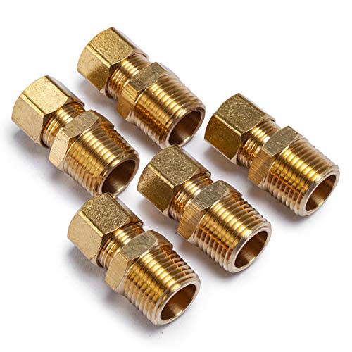 LTWFITTING Brass 3/8-Inch OD x 3/8-Inch Male NPT Compression Connector ...