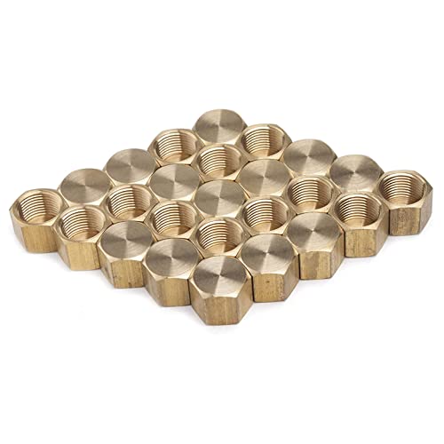 LTWFITTING Brass BSP Pipe Cap Fittings 3/8-Inch BSPP Air Fuel Water Bo ...