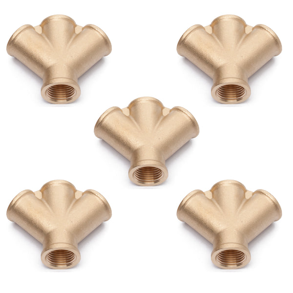 LTWFITTING Brass Pipe Female 4 Way Y Cross Fitting 1/2-Inch NPT Fuel A ...