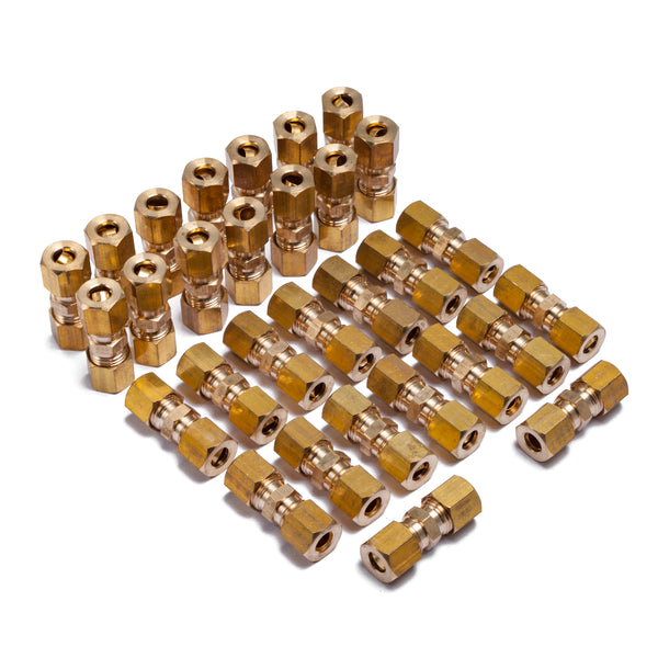 LTWFITTING 1/4-Inch OD Compression Union,Brass Compression Fitting(Pac ...